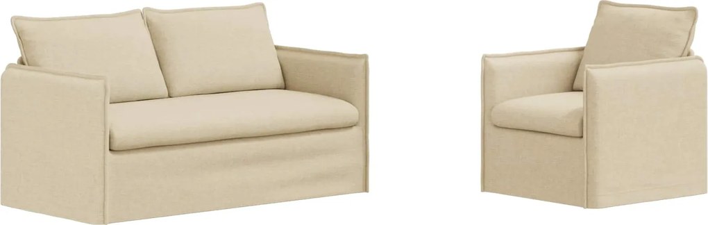 Set pohovek 2 ks Krémová Textil 3407572