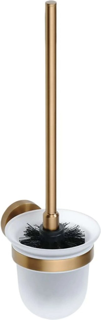 Sapho X-Round - WC štětka závěsná, mléčné sklo, matná měď XR303PG