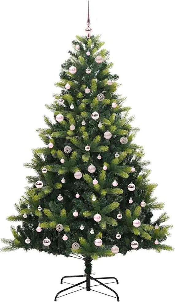 Umělý skládací vánoční stromeček 300 LED Zelená 240 cm PVC a PE 3396011