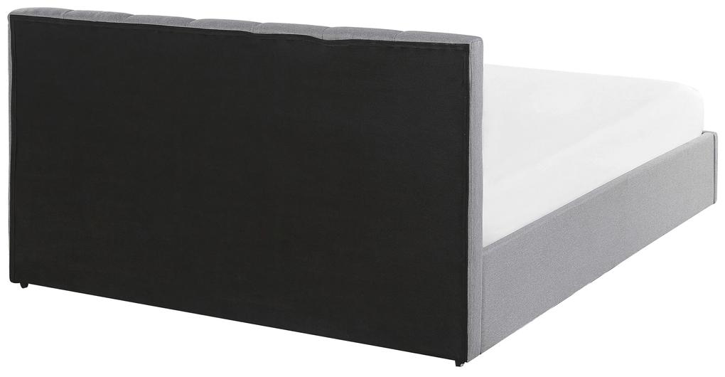 Postel s úložným boxem, čalouněné 140 x 200 cm, šedá DREUX Beliani