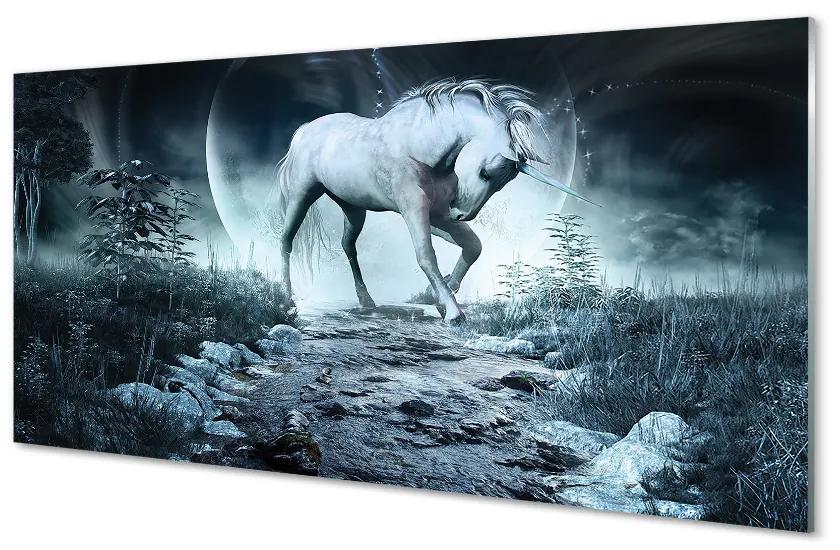 akrylový obraz Forest Unicorn moon 100x50 cm