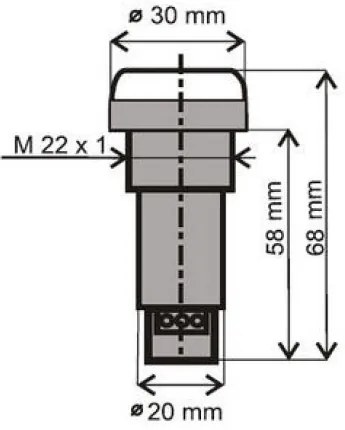 Kontrolka bílá ELECO HIS-95 W 24VAC/DC