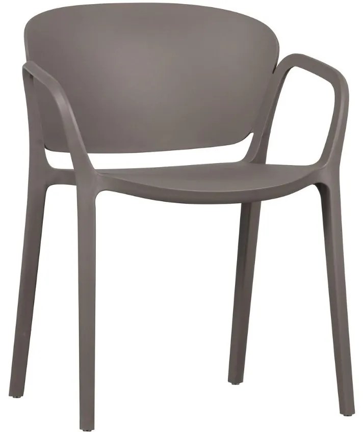 Hoorns Šedá plastová jídelní židle Benot