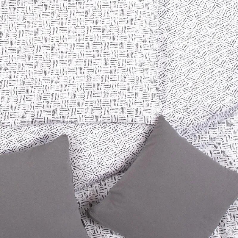 SCANquilt povlečení EXCLUSIVE TENCEL PLUS dobby bílošedá 140 x 200/70 x 90 cm