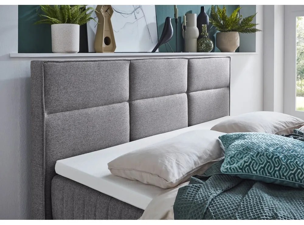 Šedá boxspring postel s úložným prostorem 160x200 cm Tambo – Meise Möbel