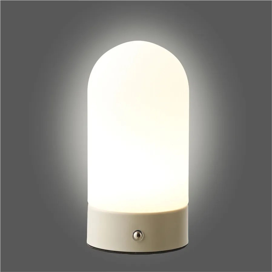 Bílá/taupe kovová stolní lampa s plastovým stínidlem (výška 18 cm) Ashford – House Nordic