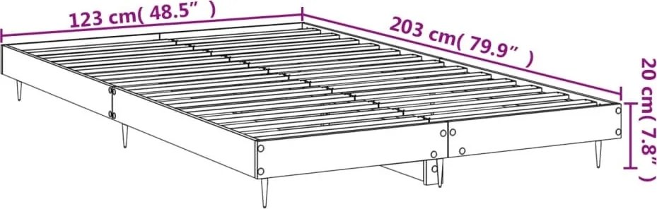 vidaXL Rám postele 120 x 200 cm kompozitní dřevo [832259] Barva: bílá s vysokým leskem