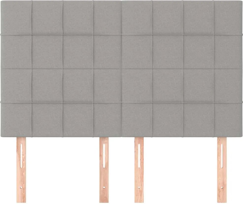 Čelo postele světle šedé 144x5x118/128 cm látkové 3116330