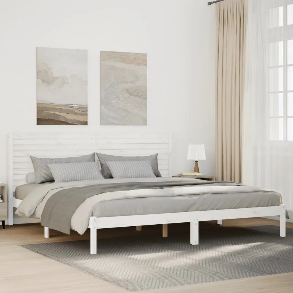 Prodloužený rám postele bez matrace bílý 200 x 210 cm masiv 3309306