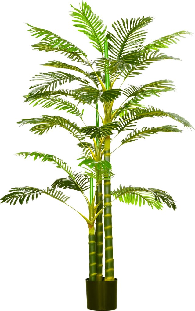 Umělá palma HOMCOM 190 cm, umělá rostlina v květináči, plastová umělá palma, dekorativní umělá rostlina do obývacího pokoje, ložnice, kanceláře nebo …