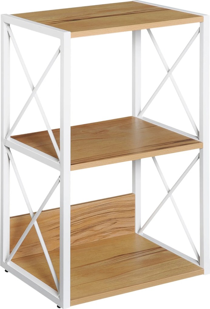 HOMCOM Regál do obývacího pokoje, kuchyně, koupelny - 3-podlažní úložná jednotka, dřevo 40x35x72,5 cm | Aosom