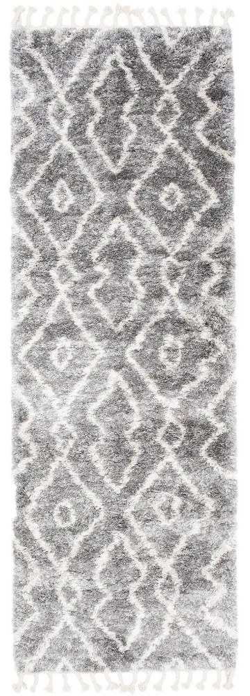 Kusový koberec shaggy Daren šedý atyp 70x300cm