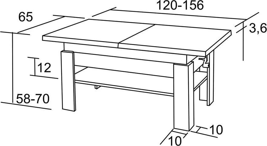 Bradop Rozkládací konferenční stolek Radim K36 | Provedení: DB - dub bordeaux