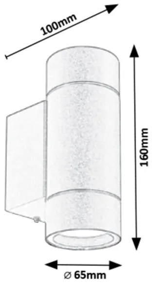 Rabalux 8119 - Venkovní nástěnné svítidlo PHOENIX 2xGU10/10W/230V IP54 šedá