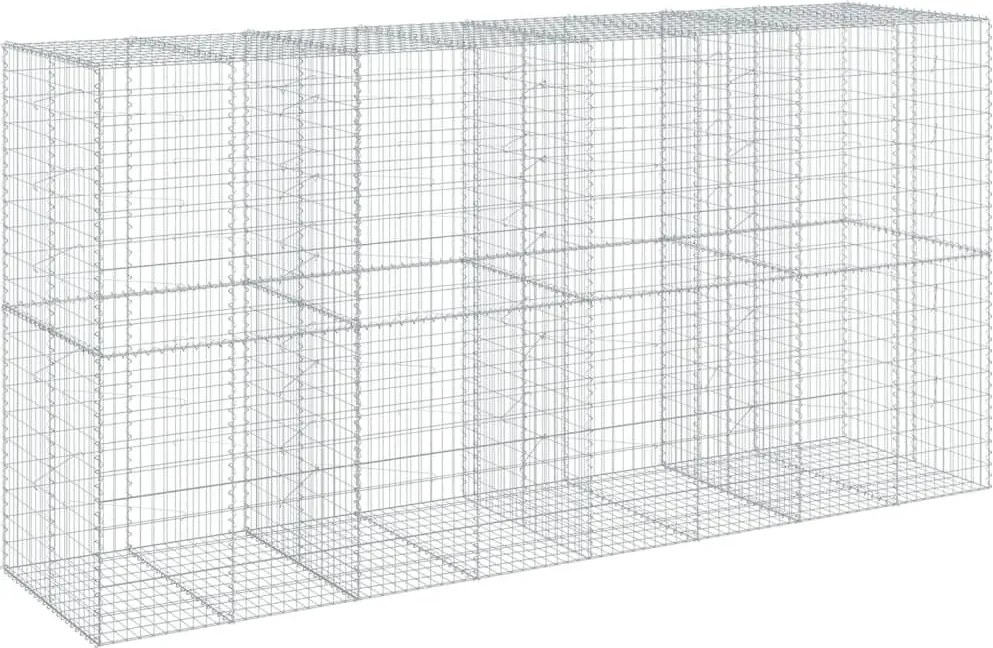 Gabionový koš s víkem 400 x 100 x 200 cm pozinkované železo 3295231