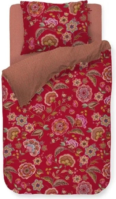 Pip Studio povlečení z broušeného kepru ( Twill ) Matata červené 140x200 + 70x90 cm (Kvalitní povlečení z hřejivé keprové bavlny se speciálně)