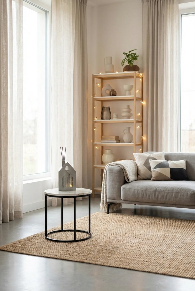 DOMEČEK CASETTA - Aroma difuzér a LED svíčka , šedá