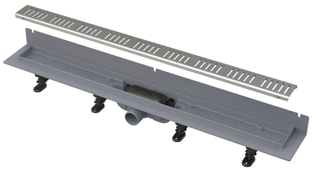 Alca - Sprchový žlab Wall 75 cm, s pevným límcem ke stěně, s roštem, nerez mat APZ30-750M