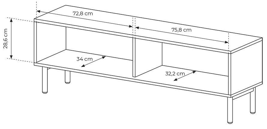 TAVO d | TV stolek RTV 153 2D | 153,5 cm | dub cremona