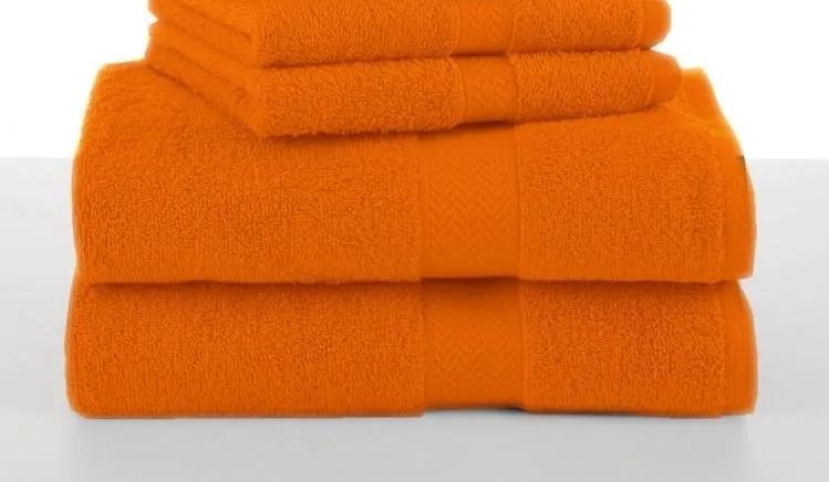 Scandi Sada 2x froté osuška 70x140 cm + 2x froté ručník 50x100 cm 500gr/m2 - oranžová
