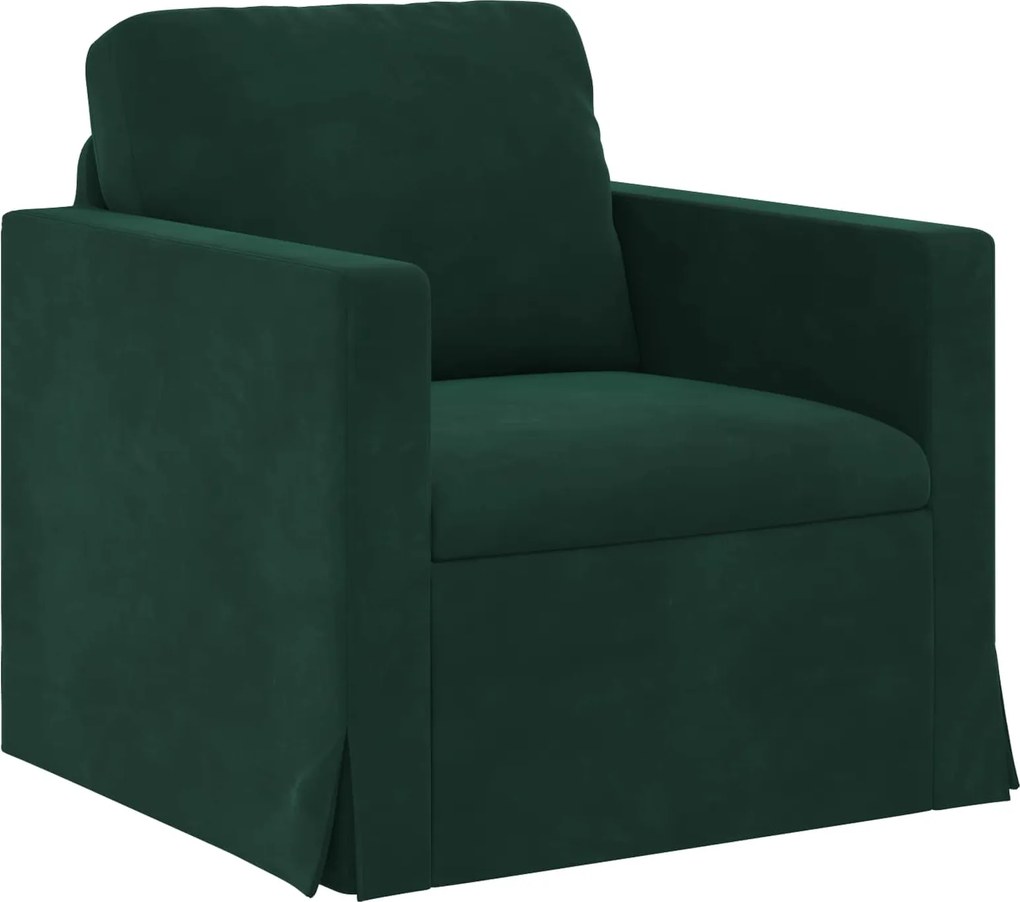 Set pohovek 2 ks Tmavě zelená samet 3407509