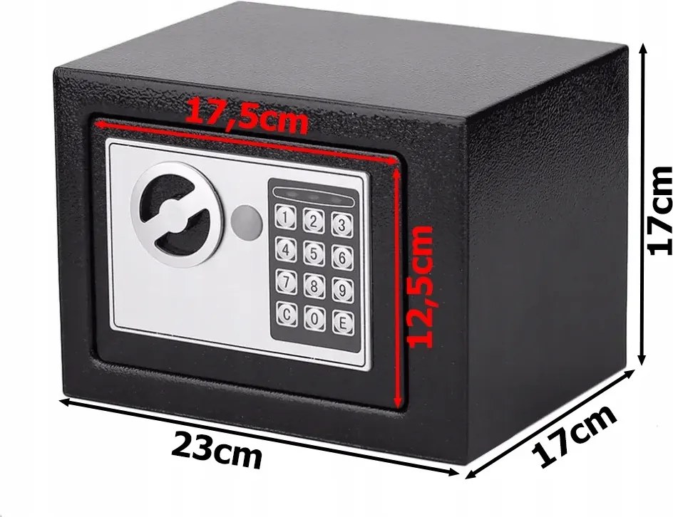RETOO Elektronický trezor s PIN kódem Retoo E058 - černý
