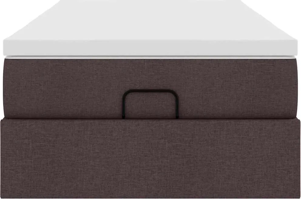 Osmanský rám postele s matrací tmavě šedá 90x190cm textil 3311074