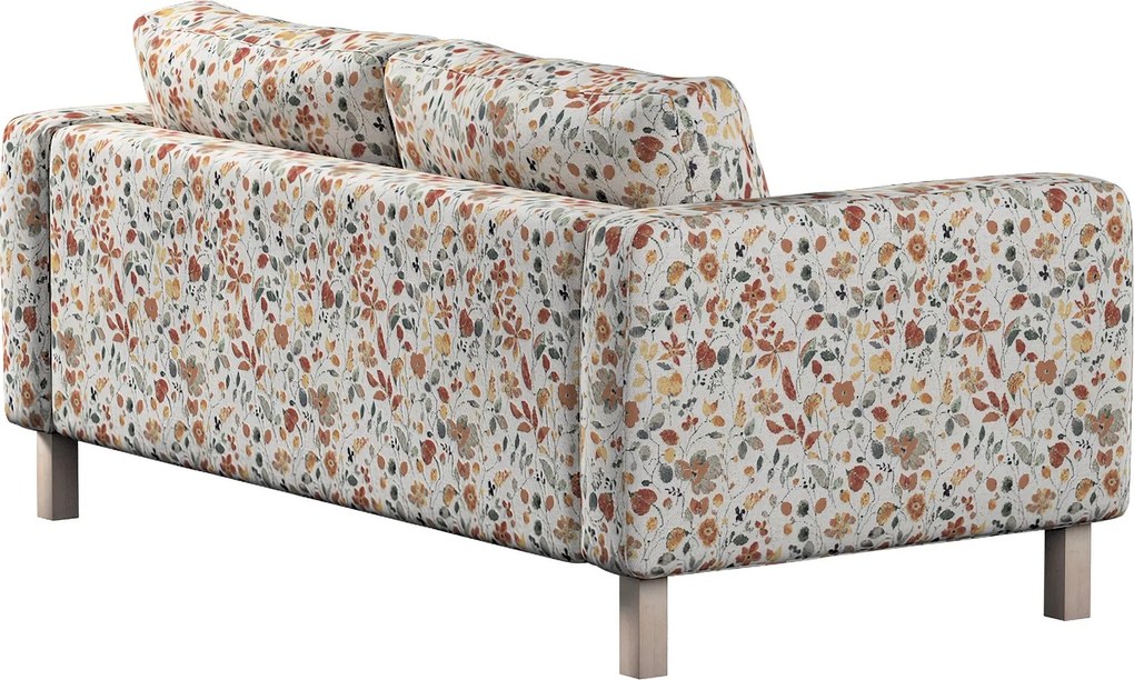 Potah na pohovku IKEA Karlstad 2-místná, nerozkládací, krátký barva oranžová látka pletený vzor, vzorované