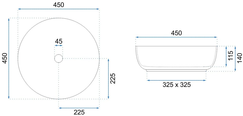 Keramické umyvadlo na desku REA ELMA bílé