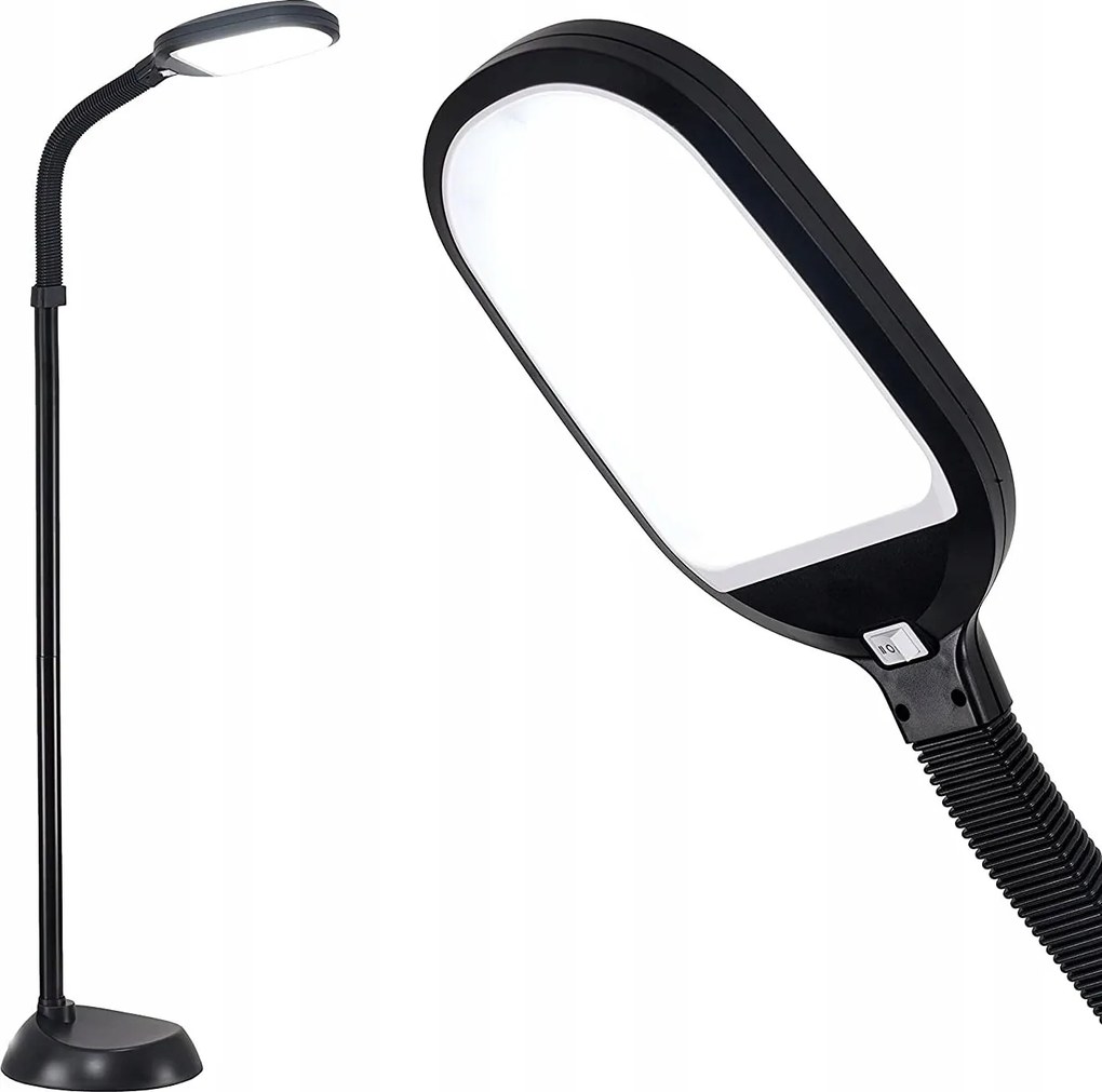 Led podlahová lampa Impulse, Denní světlo, Flexibilní rameno, 27W