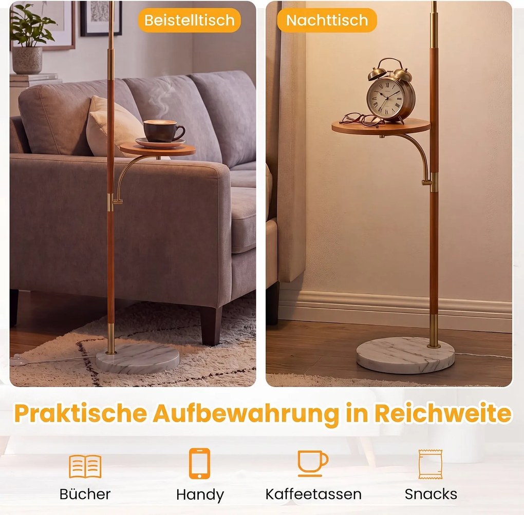 Costway Stojací lampa 160 cm s policí skládaného papírového stínidla