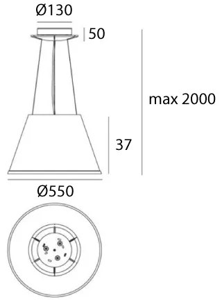 Artemide 1124020A Choose Mega sospensione, závěsné designové svítidlo se stínítkem z pergamenu, 3x15W E27, prům. 55cm