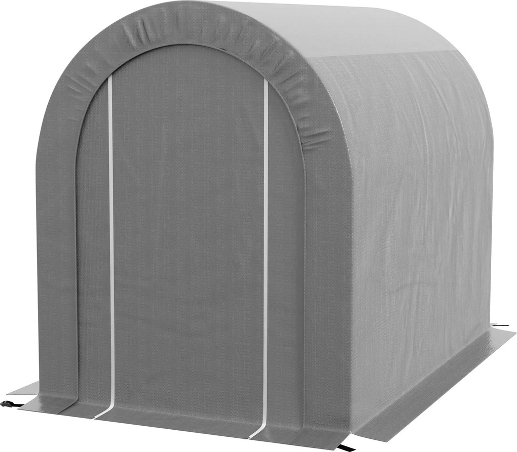 Outsunny Zahradní úložný stan na kola - Plechová konstrukce, PE plachta, 2,4 x 1,6 x 1,9 m, Šedá