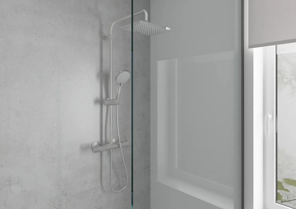 Hansgrohe Vernis Shape - Sprchový systém, termostatický, hlavová sprcha + ruční sprcha, chrom 26286000