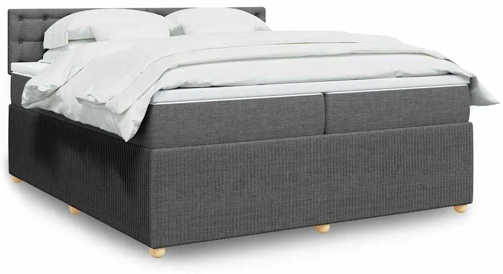 Box spring postel s matrací tmavě šedá 200x200 cm textil 3287578