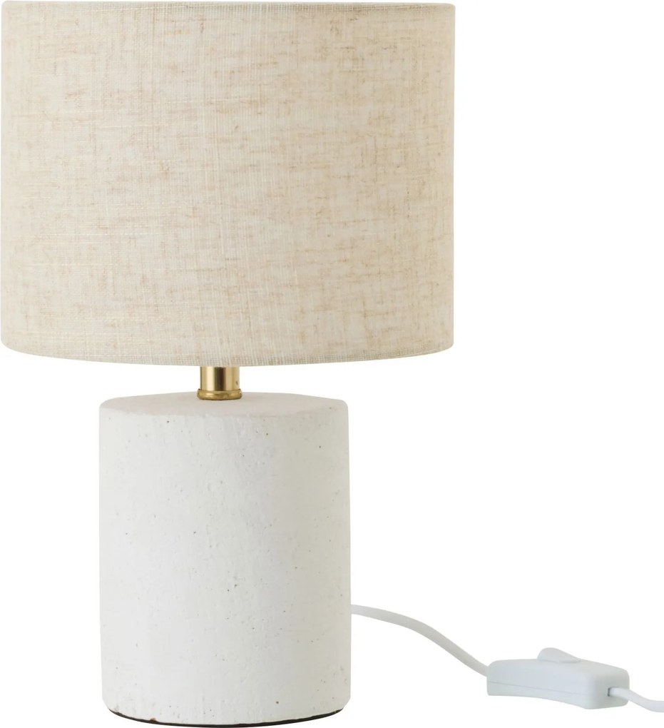 Bílá keramická stolní lampa Pierre se stínidlem - Ø18 * 28 cm / 40W / E14