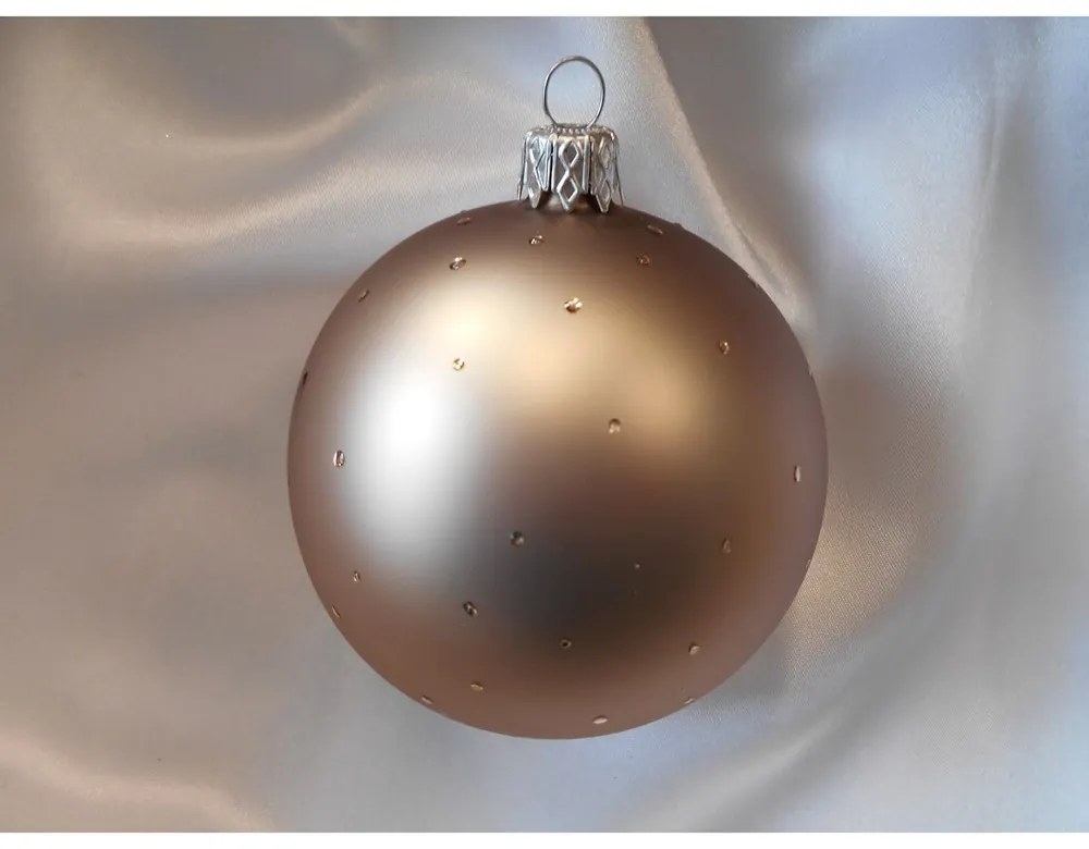 Vánoční koule 8 cm dekor tečky/airbrush SET/6ks