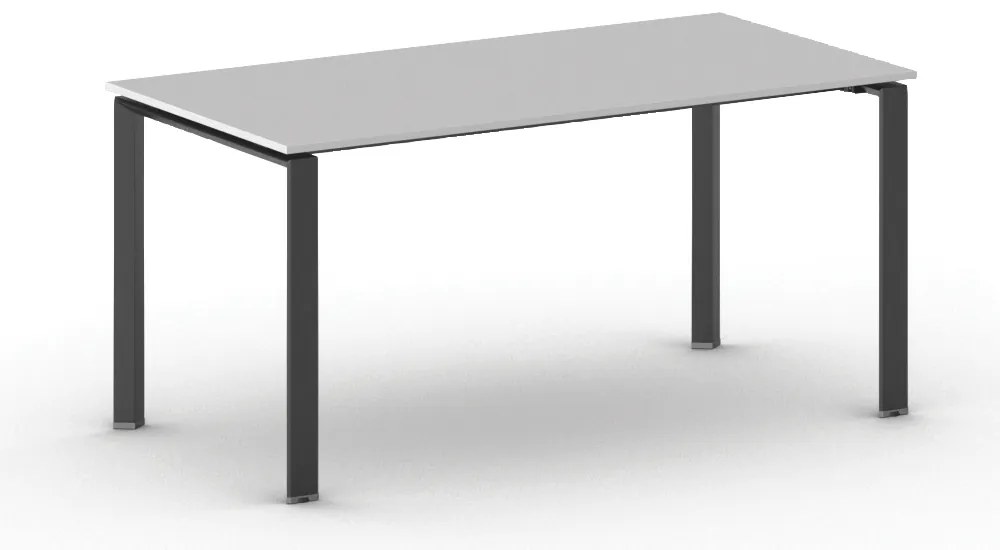 Jednací kancelářský stůl PRIMO INFINITY, 160x80 cm, černá podnož, šedá