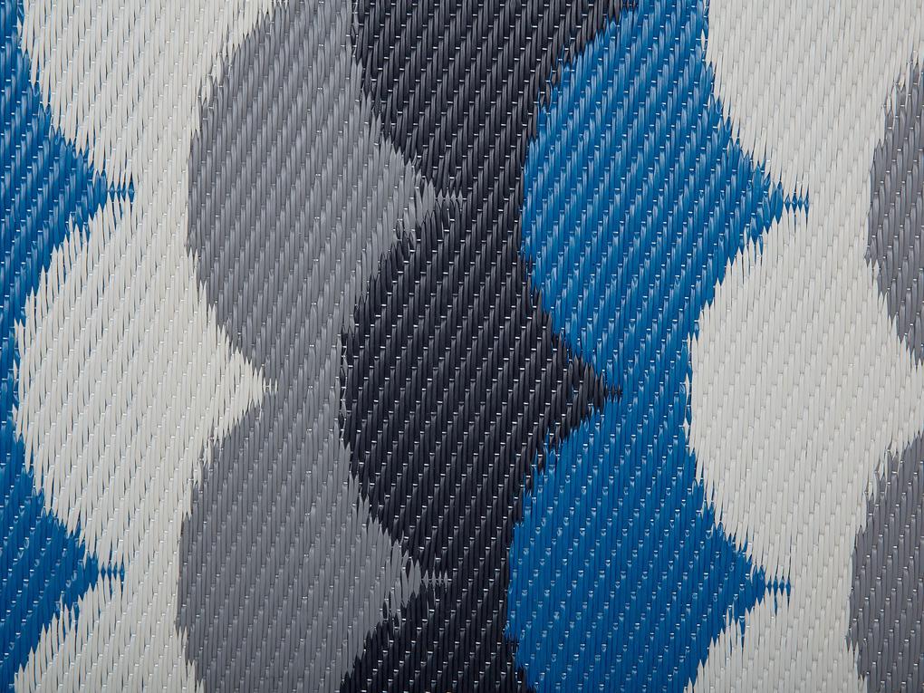 Venkovní koberec šedo-modrý 90x180 cm BELLARY Beliani