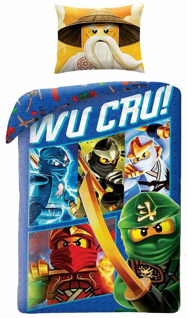 Halantex Dětské bavlněné povlečení Lego NINJAGO - WU CRU!