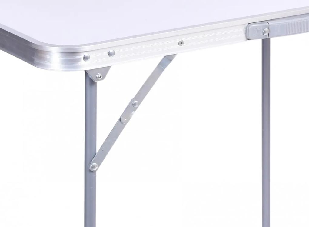 Campingový rozkládací stůl CORN 80x60 cm bílý