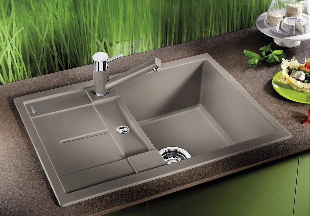 Blanco Metra 45 S Compact, silgranitový dřez 680x500x190 mm, 1-komorový, šedá vulkán, BLA-527286