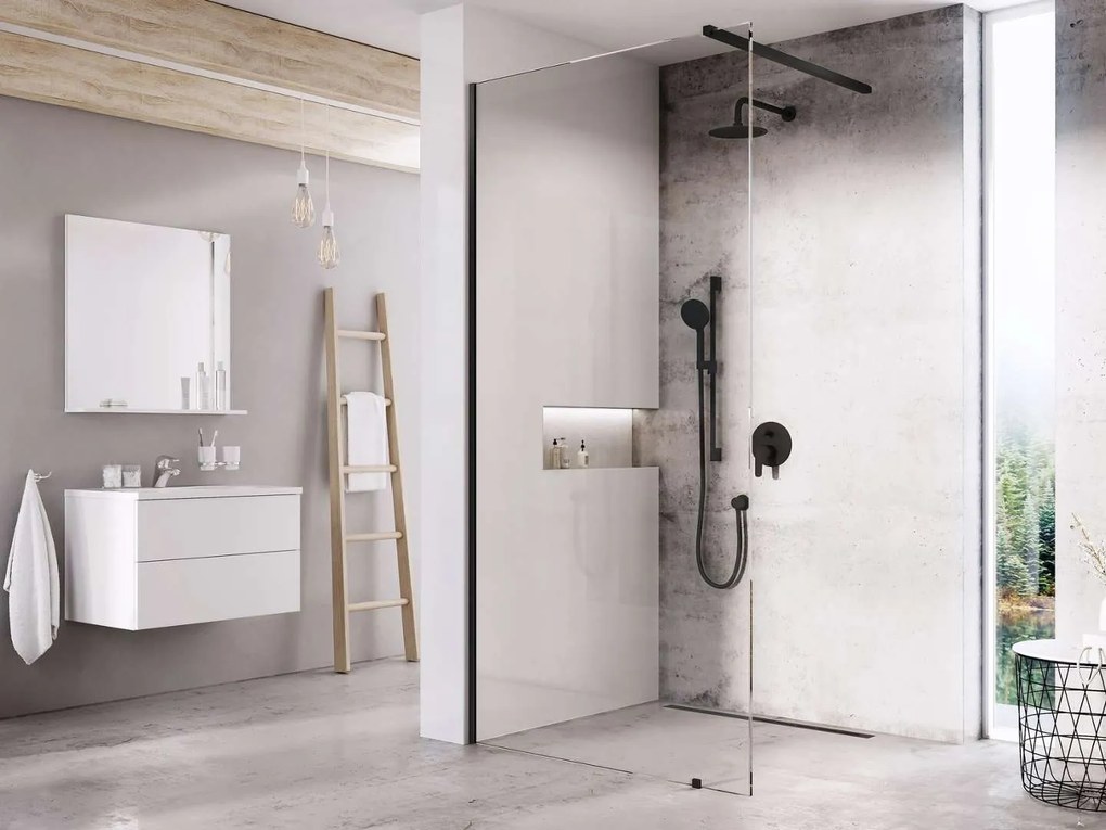 Ravak Walk-In - Sprchová stěna Walk-In Wall Set 110, 110x200 cm, černá/čiré sklo GW9WD030SZ1