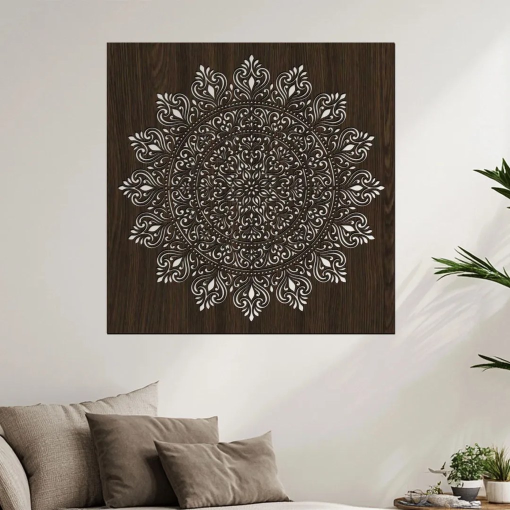 dřevo života Dřevěná mandala Propojení Zvolte rozměr (cm): 40x40, Zvolte barvu dekoru: Horský dub