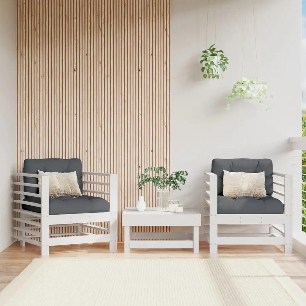 vidaXL Zahradní židle 2 ks černé masivní borové dřevo [825628] Barva: Bílá borovice