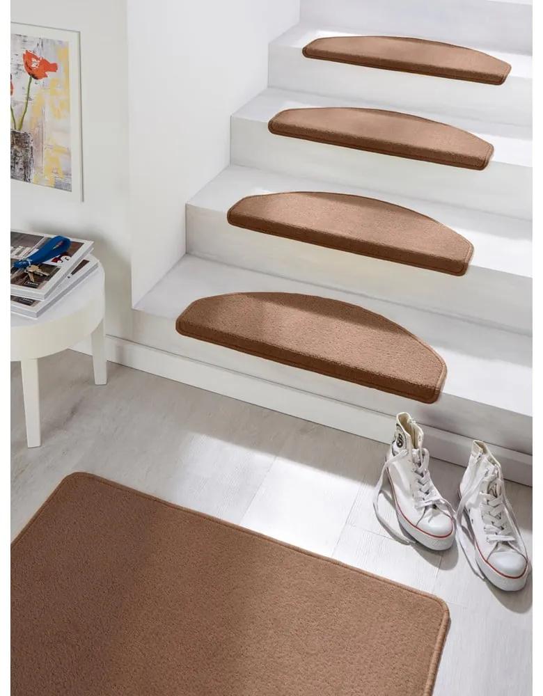 Sada 15 hnědých nášlapů na schody Hanse Home Fancy, 23 x 65 cm