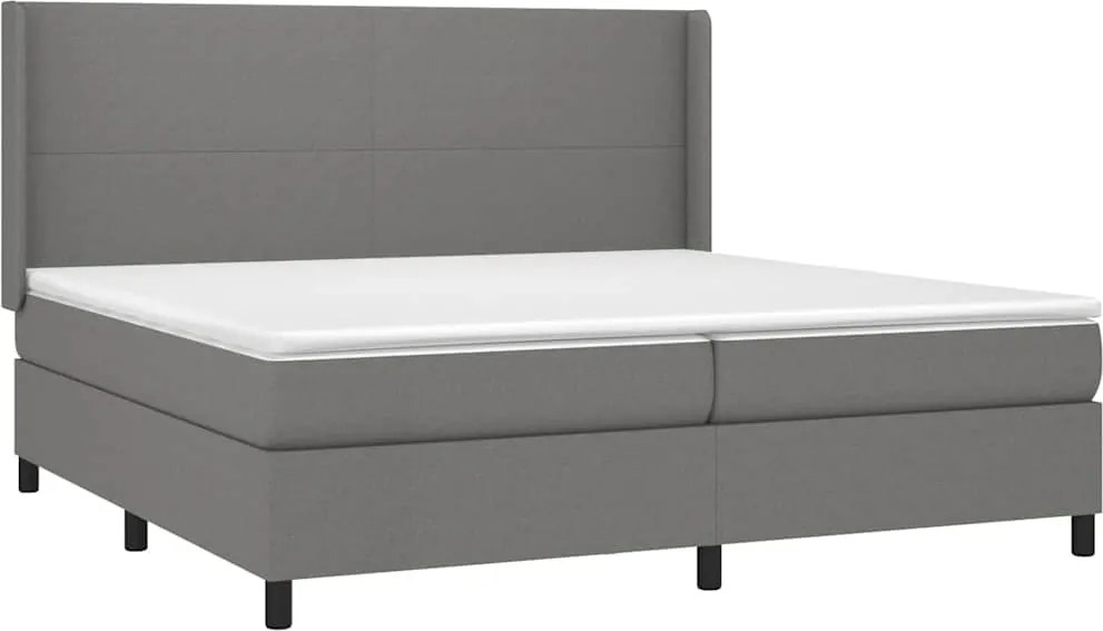 Box spring postel s matrací tmavě šedá 200x200 cm textil 3131298