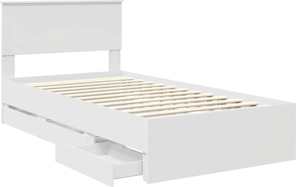 Rám postele se zásuvkou Bílá 100 x 200 cm Inženýrské dřevo 3410735