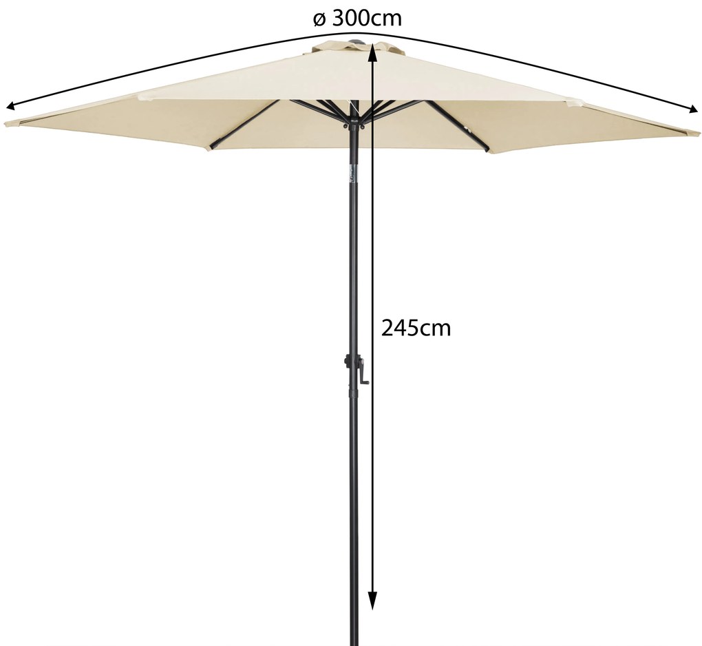 Slunečník béžový průměr 300 cm 104066