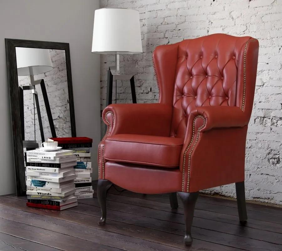 Casarredo - Komfort nábytek Designové křeslo ušák OLIVER kůže | barva: moření 01 bílá,potah: kůže Magnolia